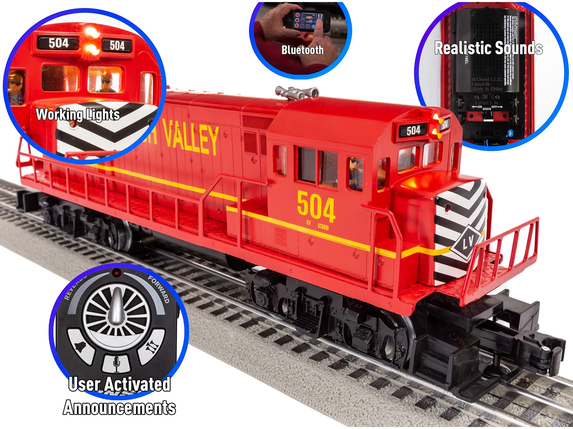 Lehigh Valley U36B Freight LionChief Set w/ Bluetooth