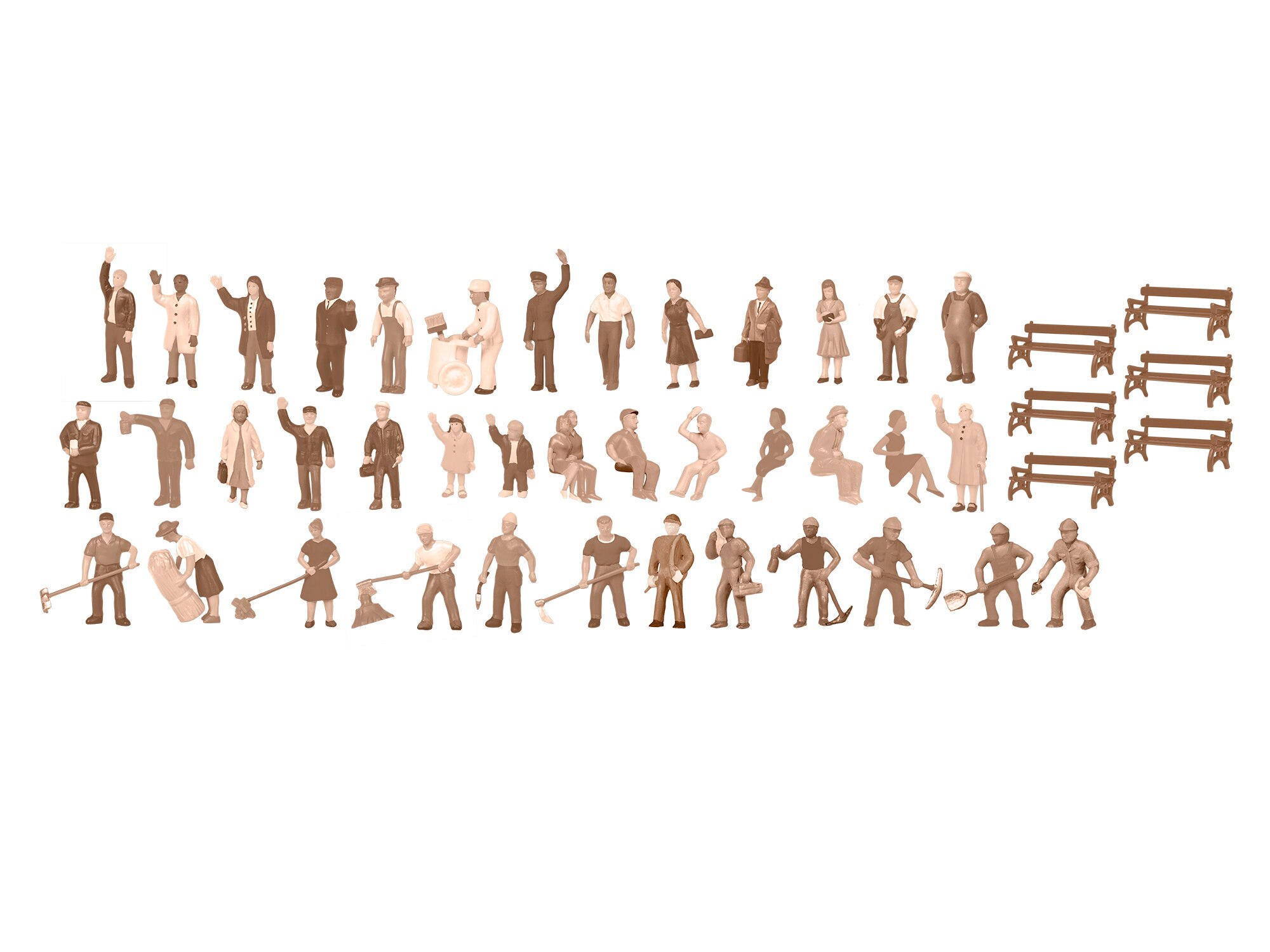 Unpainted Figure Assortment 48-Pack