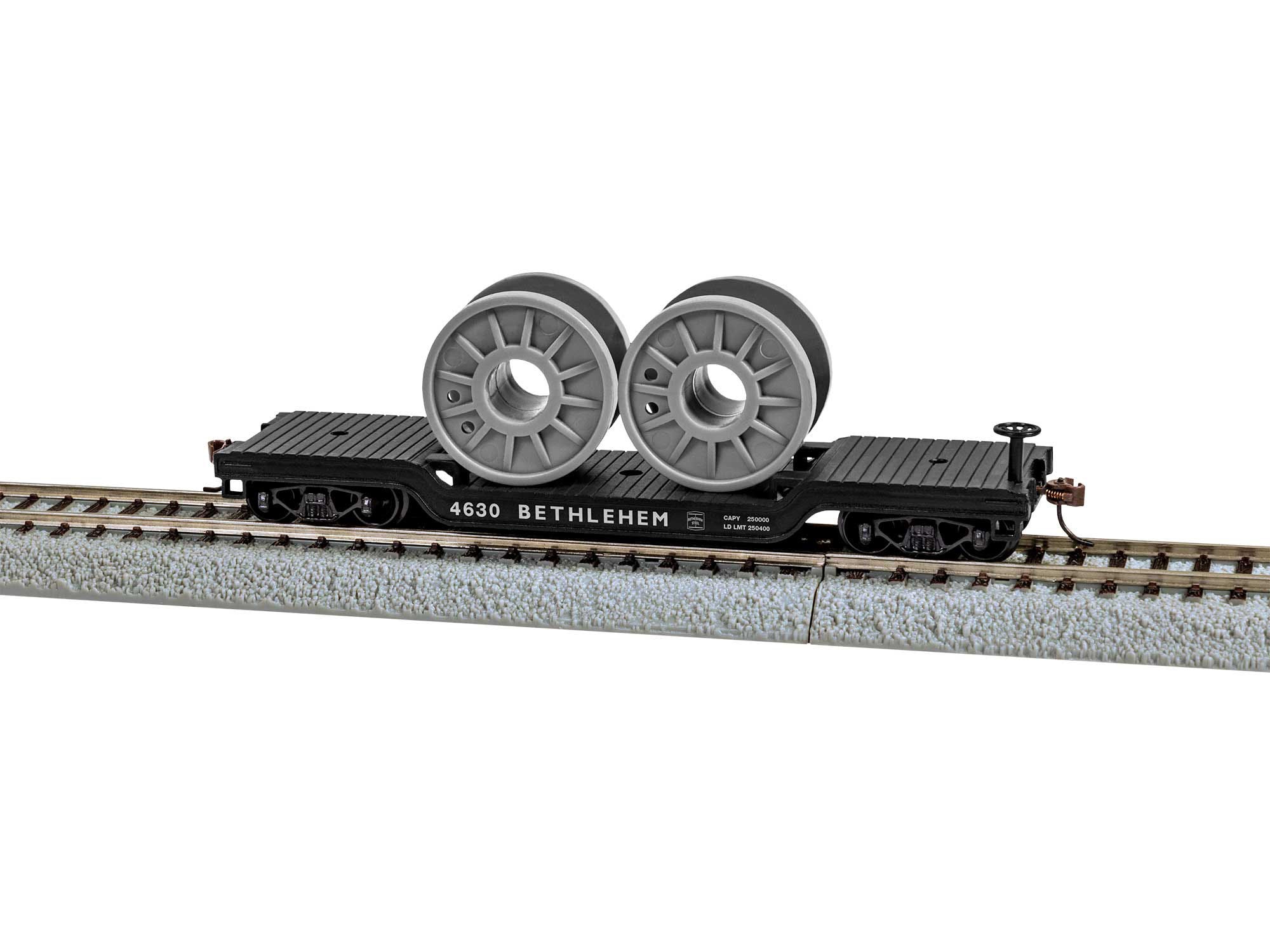 HO Bethlehem Steel Depressed Center Flatcar w/ 2 reels