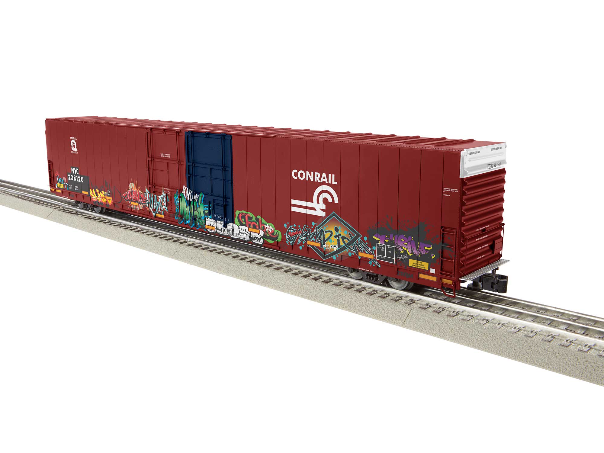 Conrail 86' 4-Door Hi-Cube Boxcar w/ graffiti
