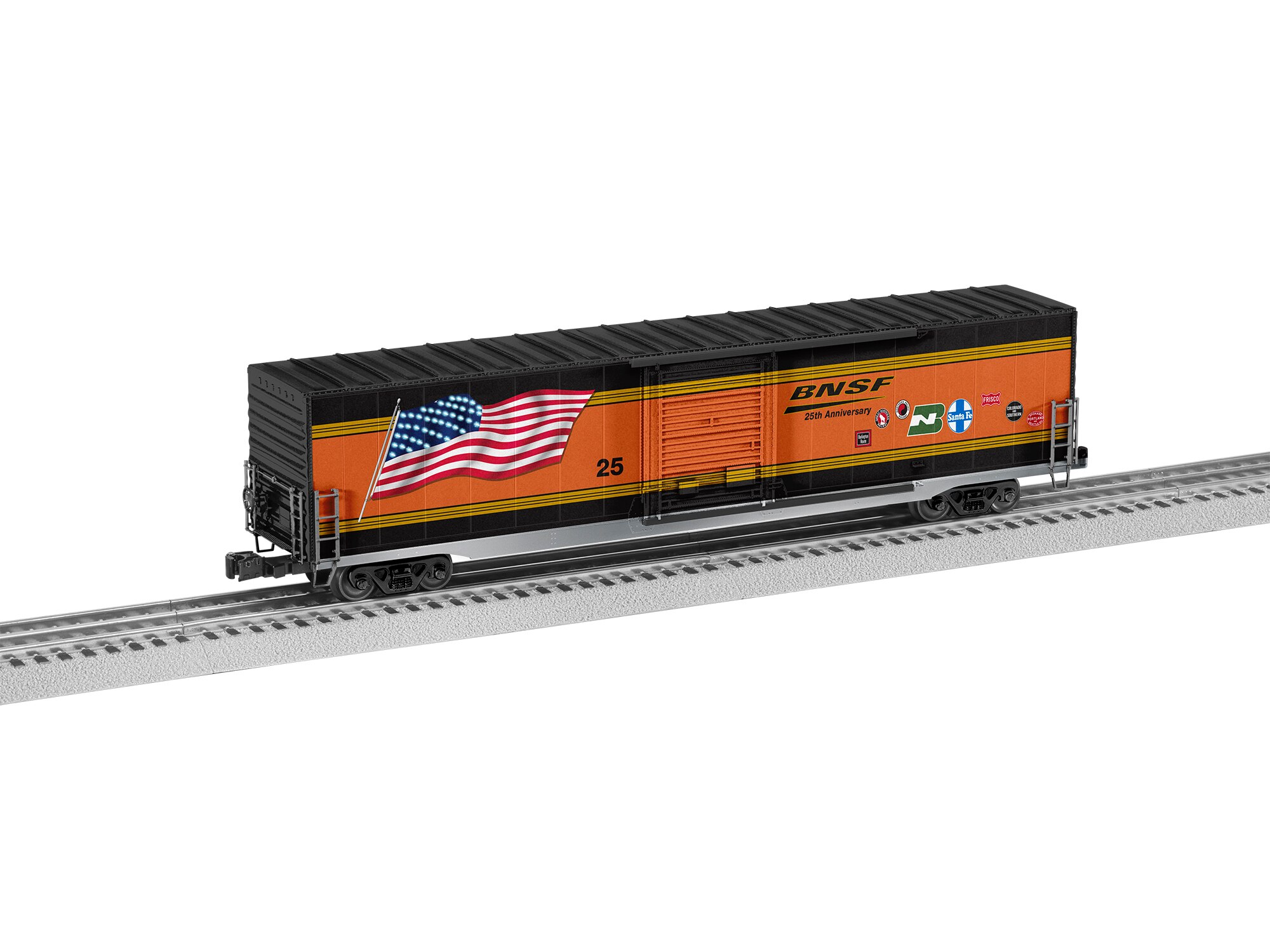 BNSF Illuminated Flag Boxcar