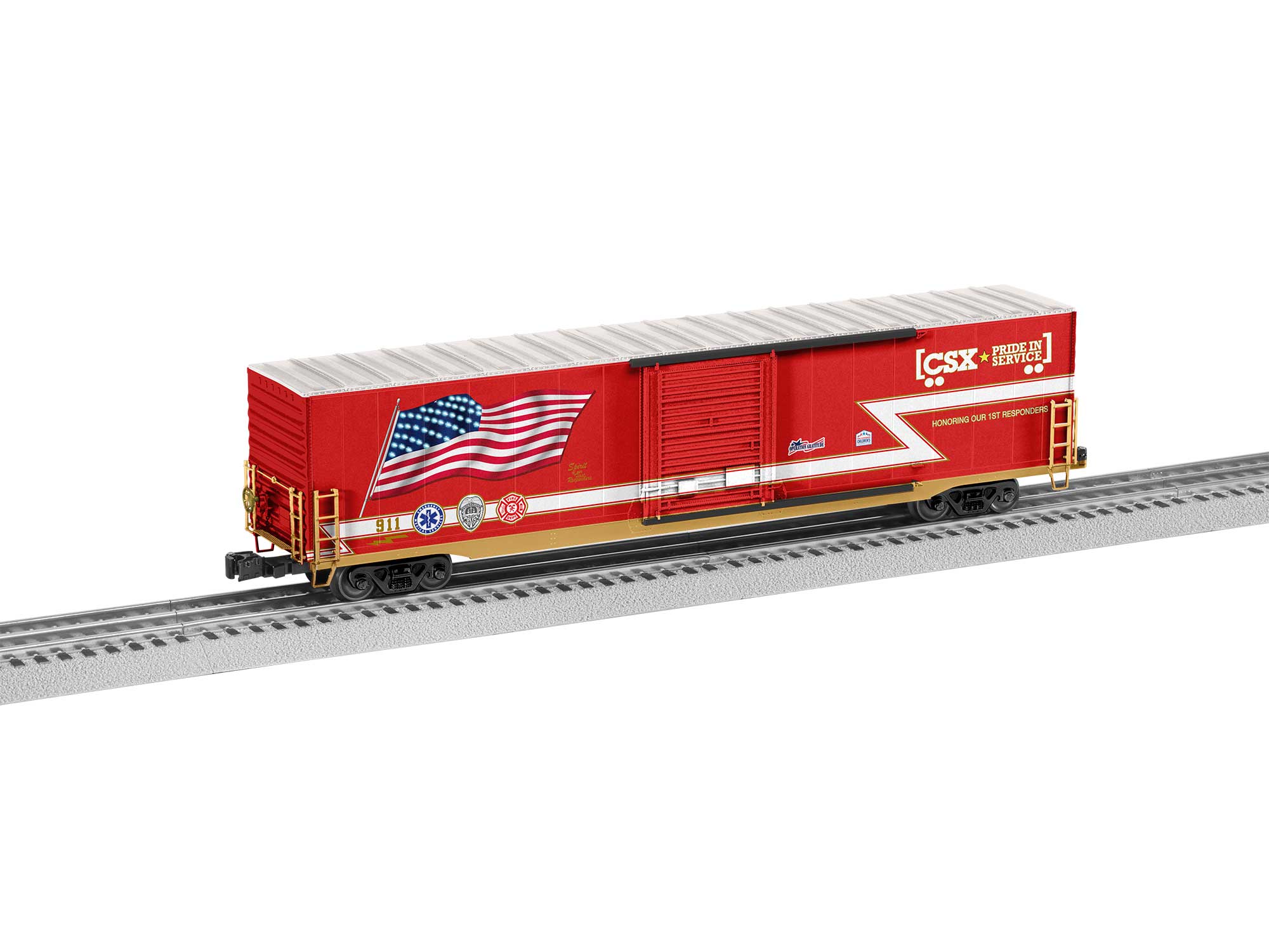 CSX Fire Illuminated Flag Boxcar