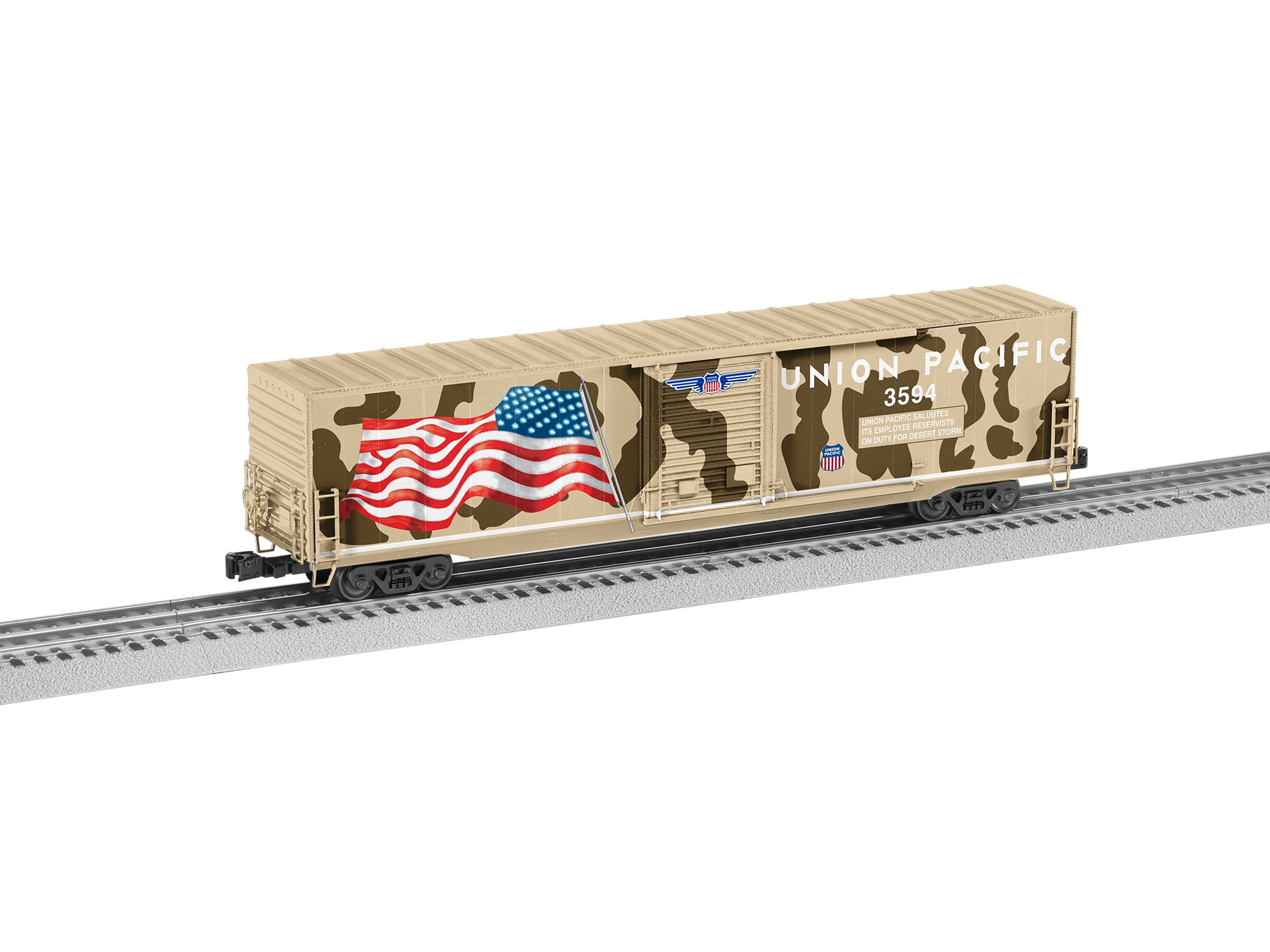 Union Pacific Desert Victory Illuminated Flag Boxcar