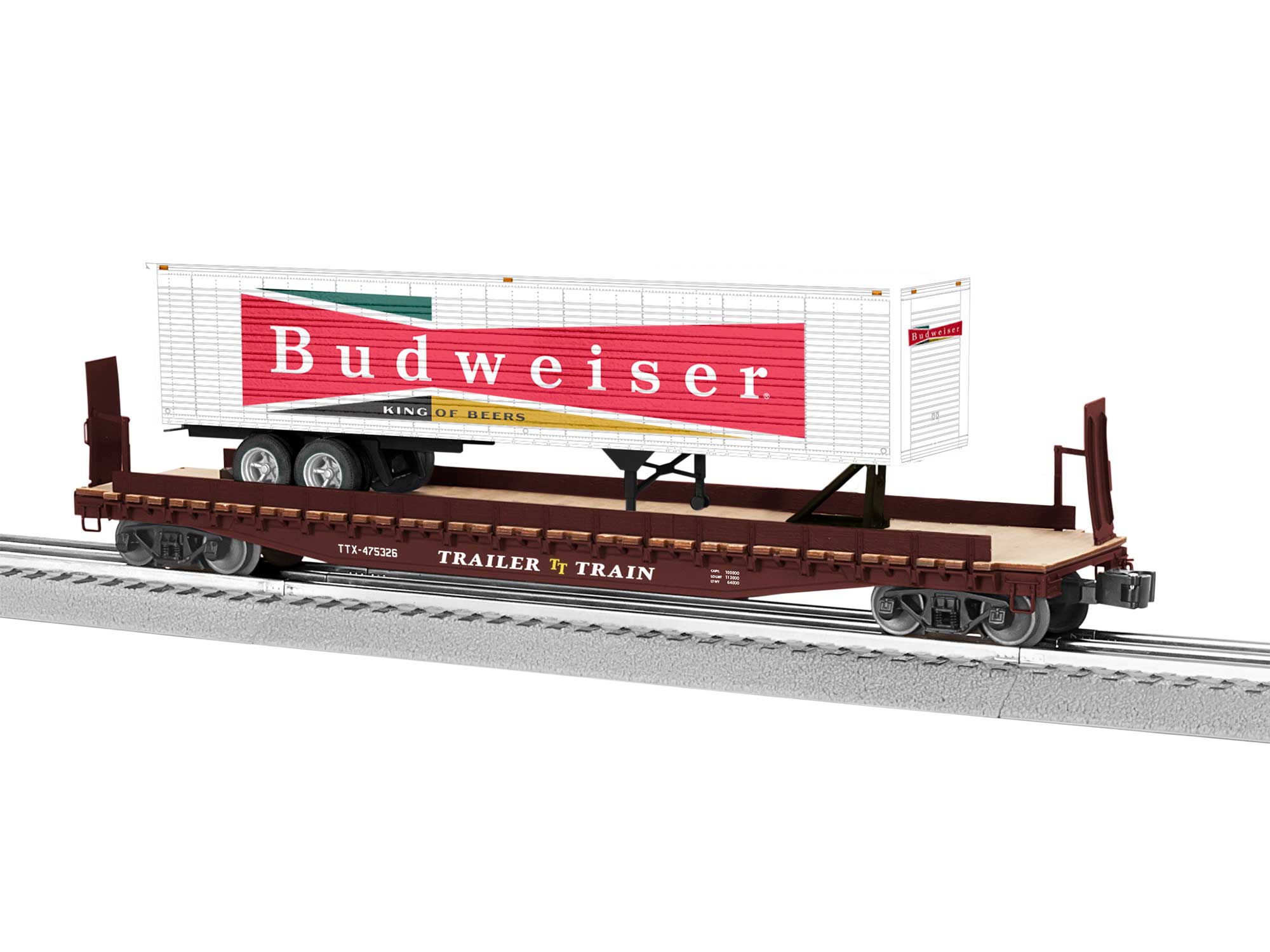TTX 50' Flatcar w/ Budweiser Trailer