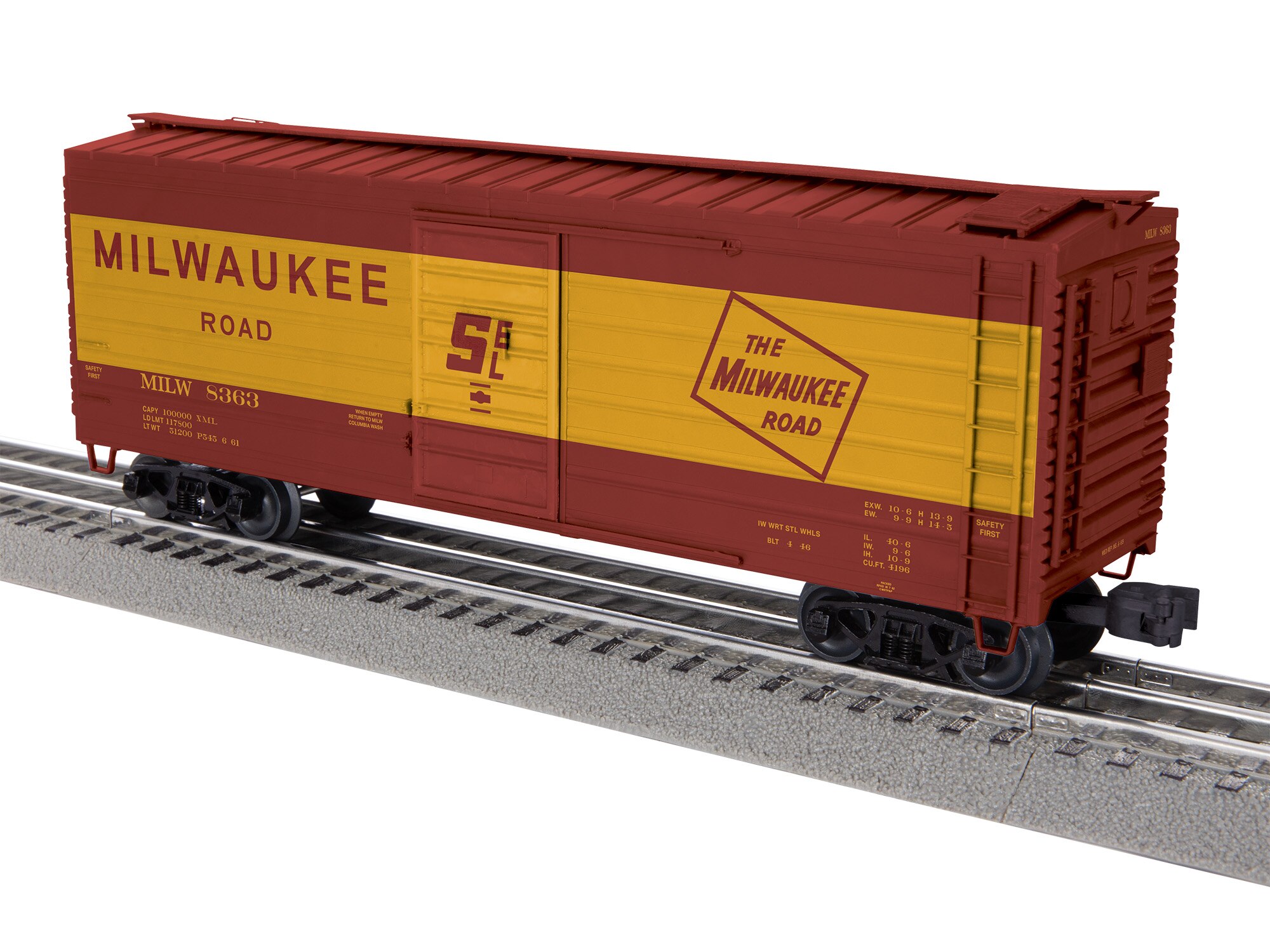 Milwaukee Road Rib-side Boxcar (yellow band) #8363