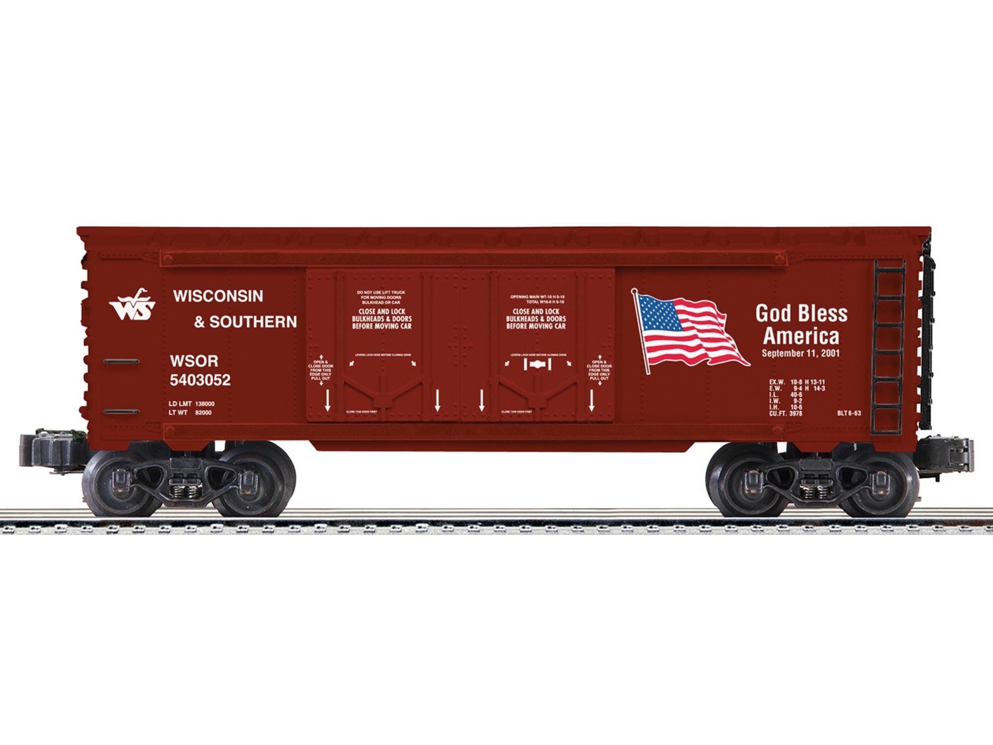 Wisconsin & Southern God Bless America Double Door Boxcar