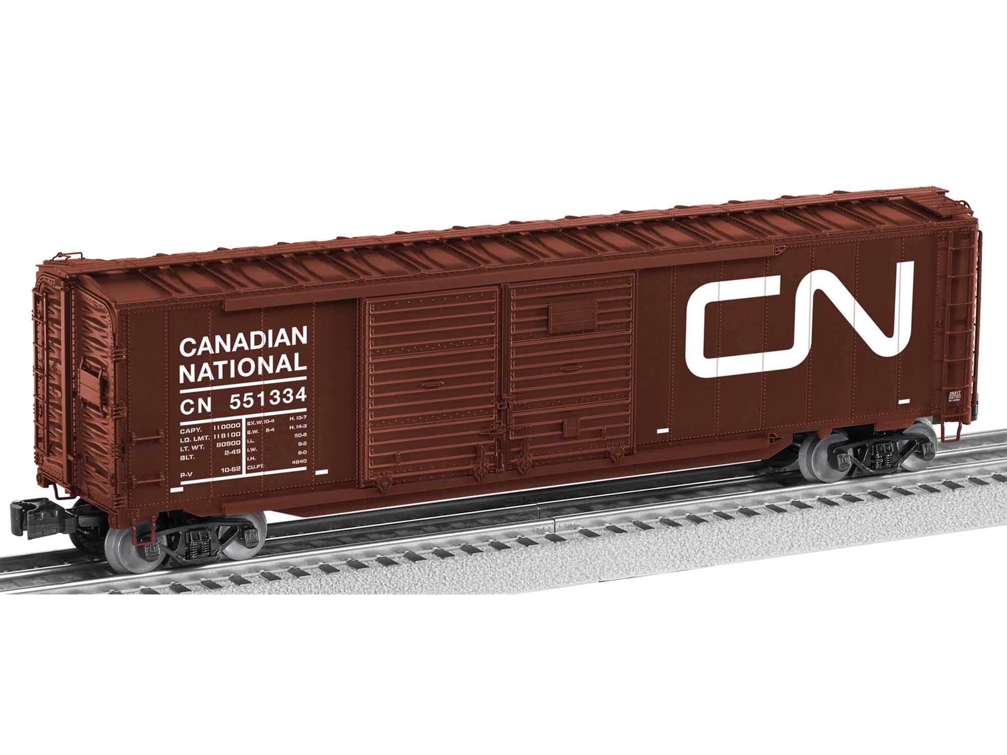 Canadian National Scale 50' Double Door Boxcar #551334
