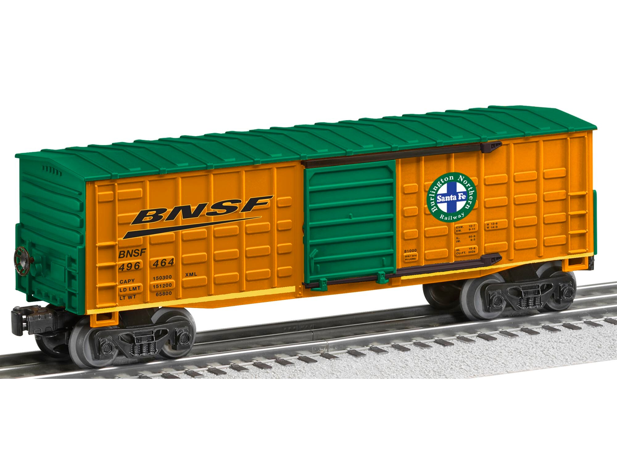 BNSF Waffle-sided Boxcar #496464