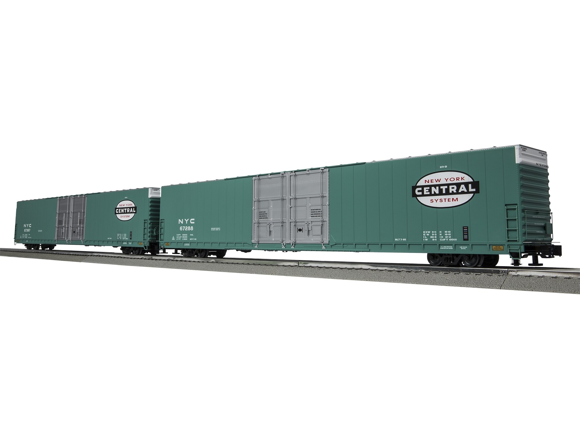 New York Central 86' Hi-Cube Boxcar 2-Pack