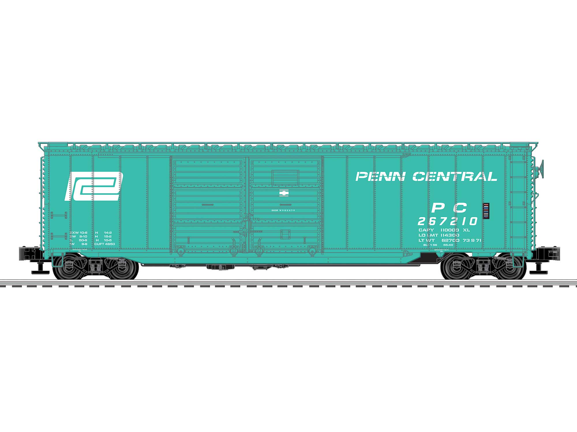 Penn Central 50' Double Door Boxcar
