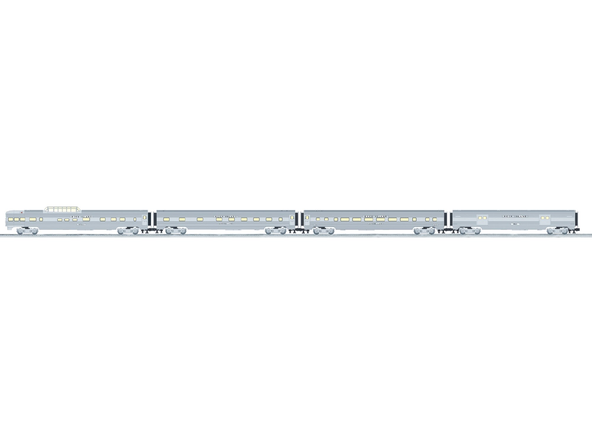 Rock Island 21' Streamlined Passenger Car 4-Pack