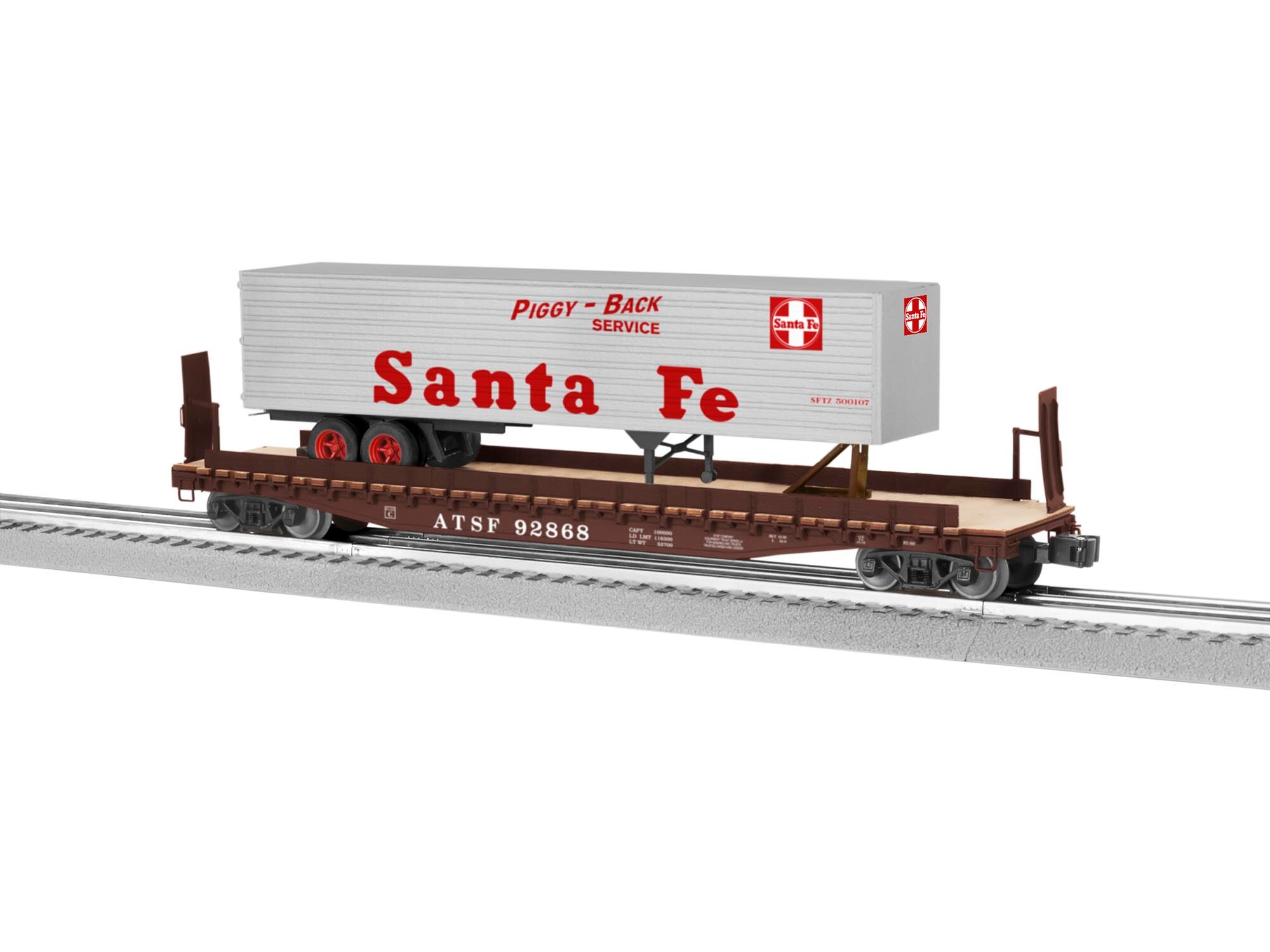 Santa Fe PS-4 Flatcars with 40' Trailers