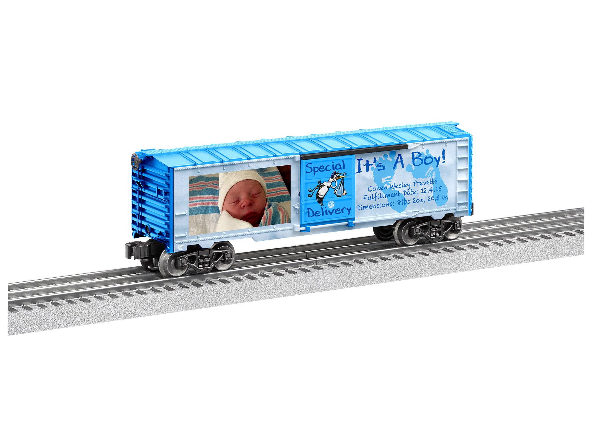 It's A Boy Personalized Photo Boxcar