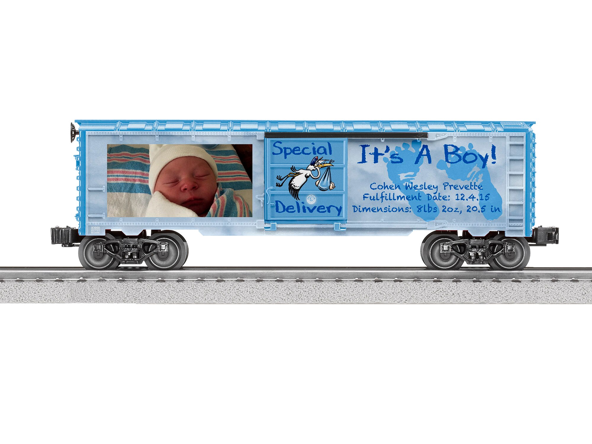 It's A Boy Personalized Photo Boxcar