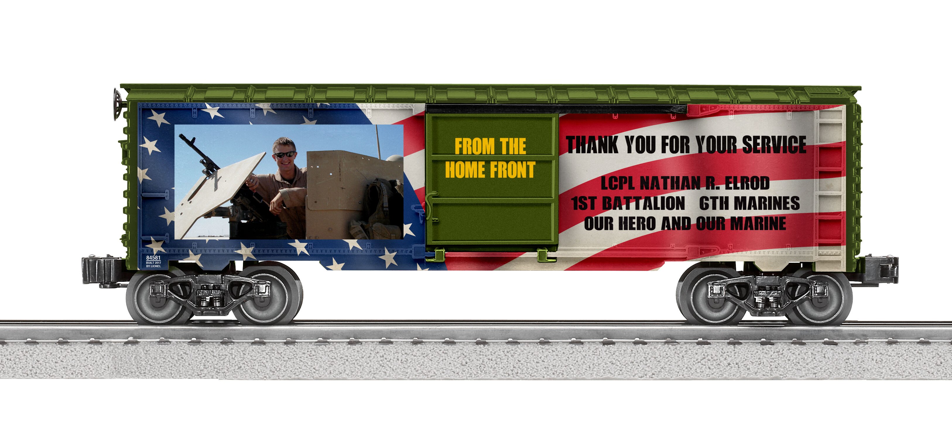 Green From The Home Front Personalized Boxcar