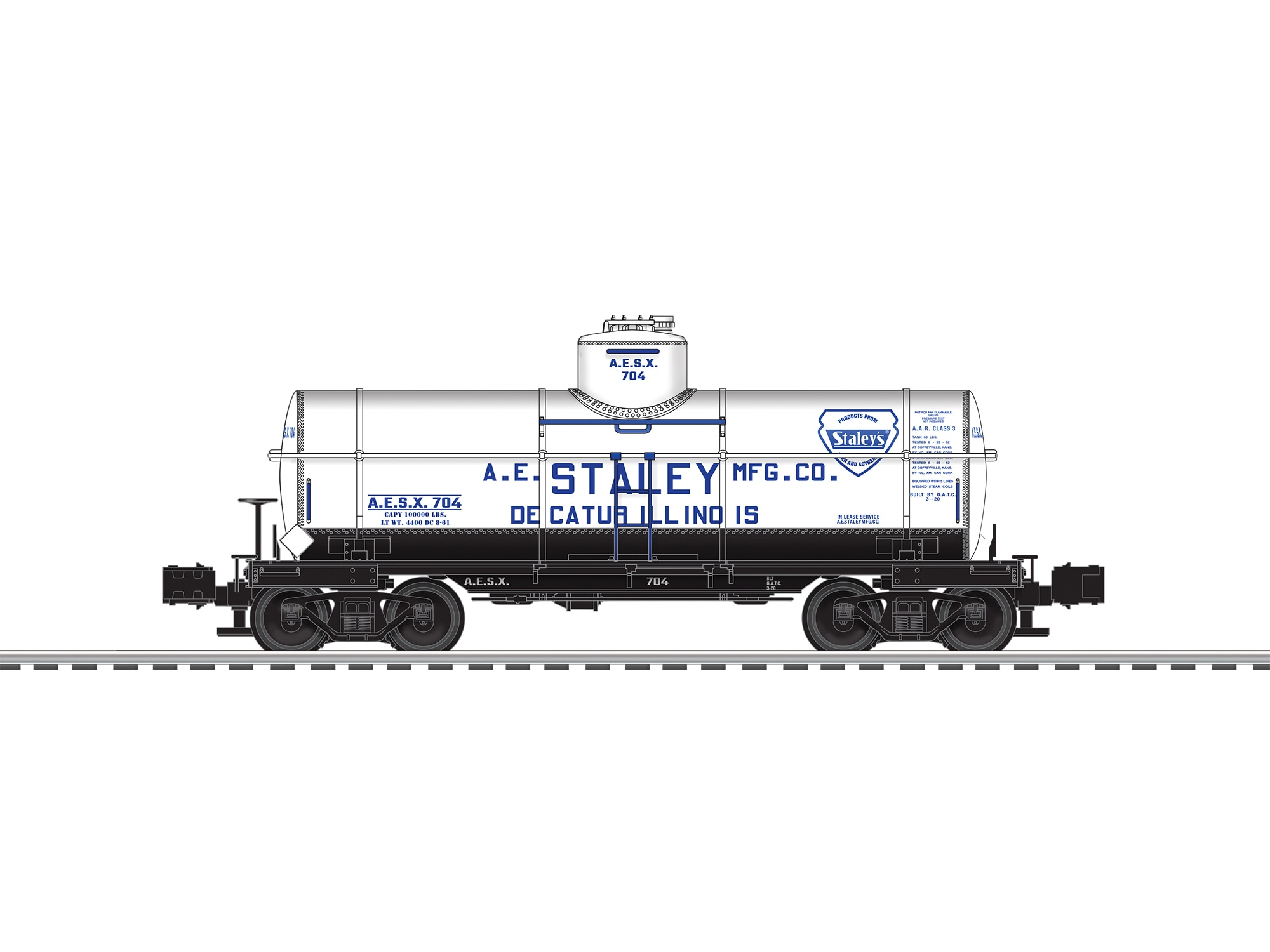 AE Staley 8000 Gallon Tank Car #704