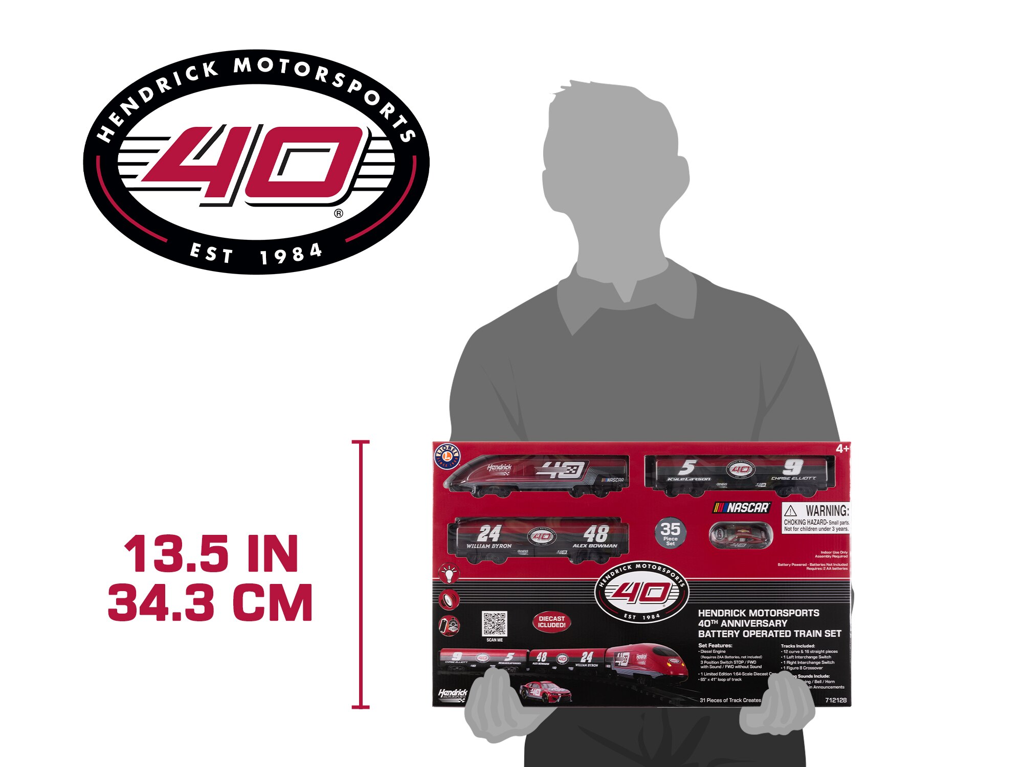 HENDRICK MOTORSPORTS 40TH ANNIVERSARY MINI READY TO PLAY TRAIN SET